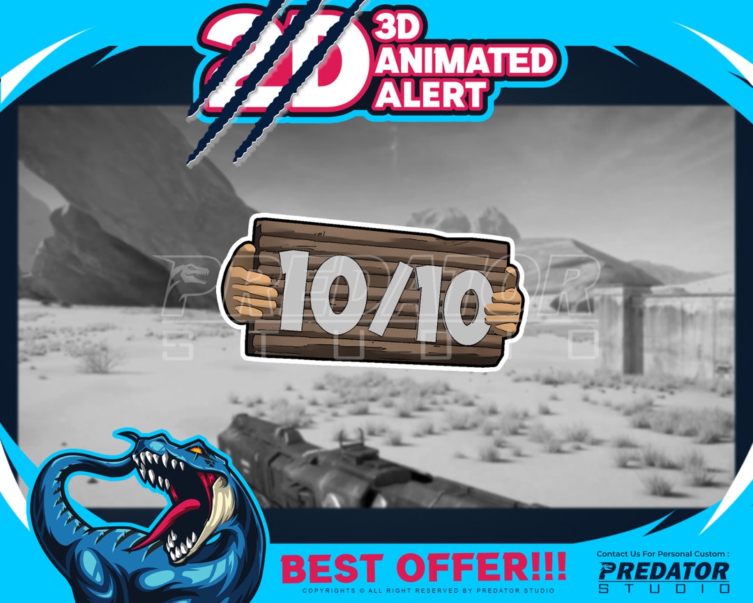 3D Animated Alert 10-10 V2, Follower Alert, Animated Alerts, Alert Sign ...