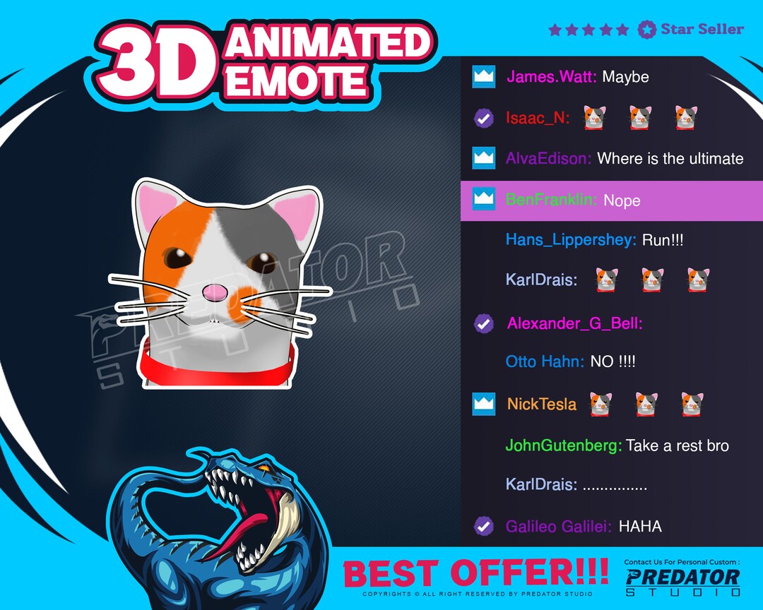 3D Animated Emote, Twitch Sub Emotes, Kick Emote, Cute Emotes, Game ...