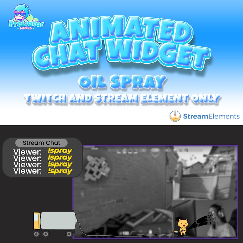 Animated Oil Spray Chat Widget - Twitch Streamelements - Etsy