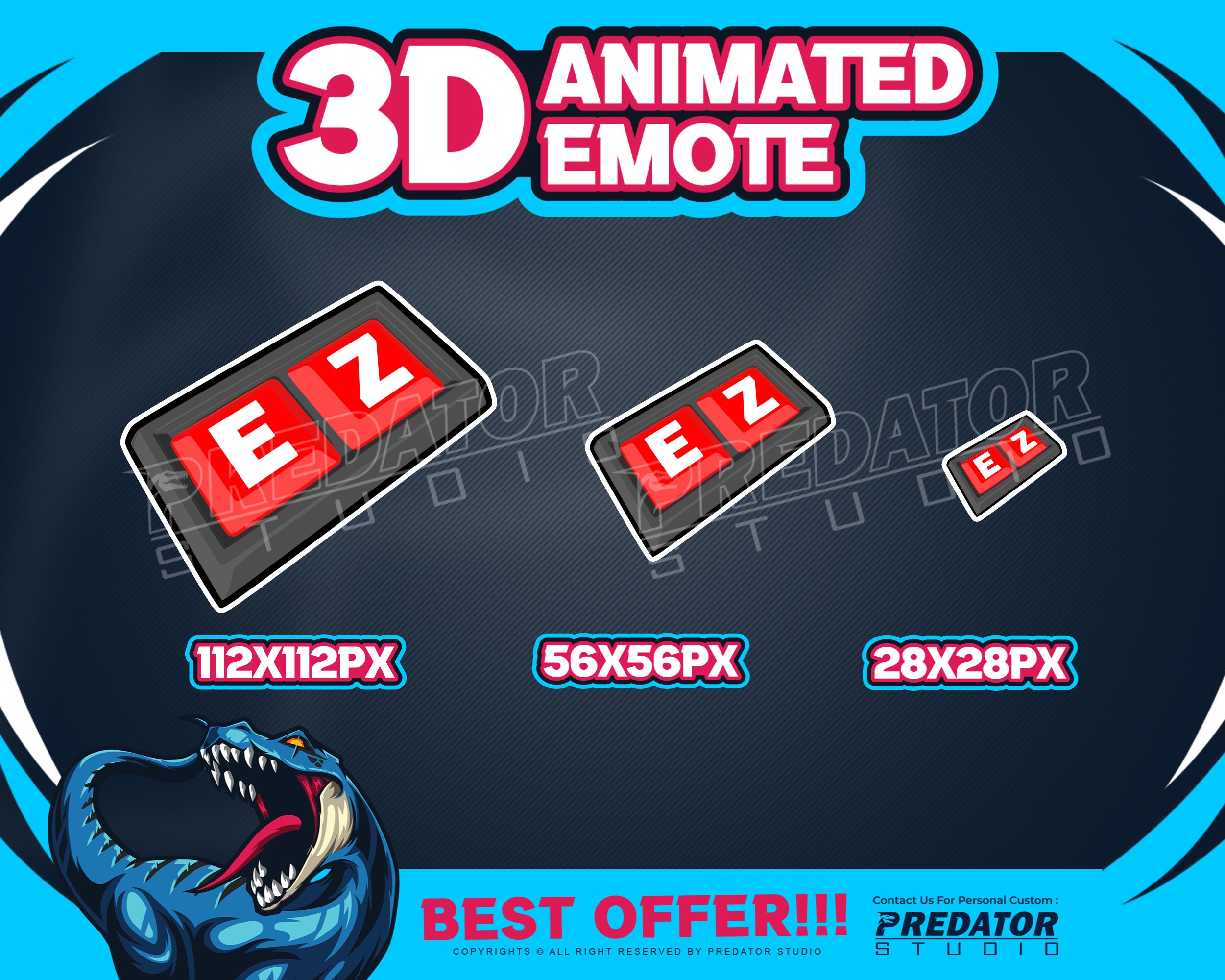 EZ Keyboard 3D Animated Emote Keyboard Emote Twitch Emote - Etsy
