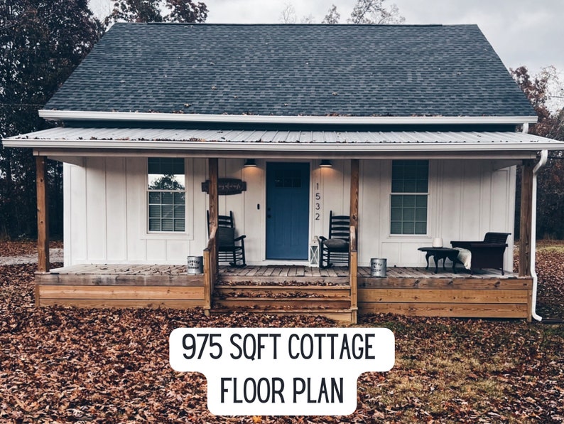 975sqft Cottage Floor Plan - Etsy
