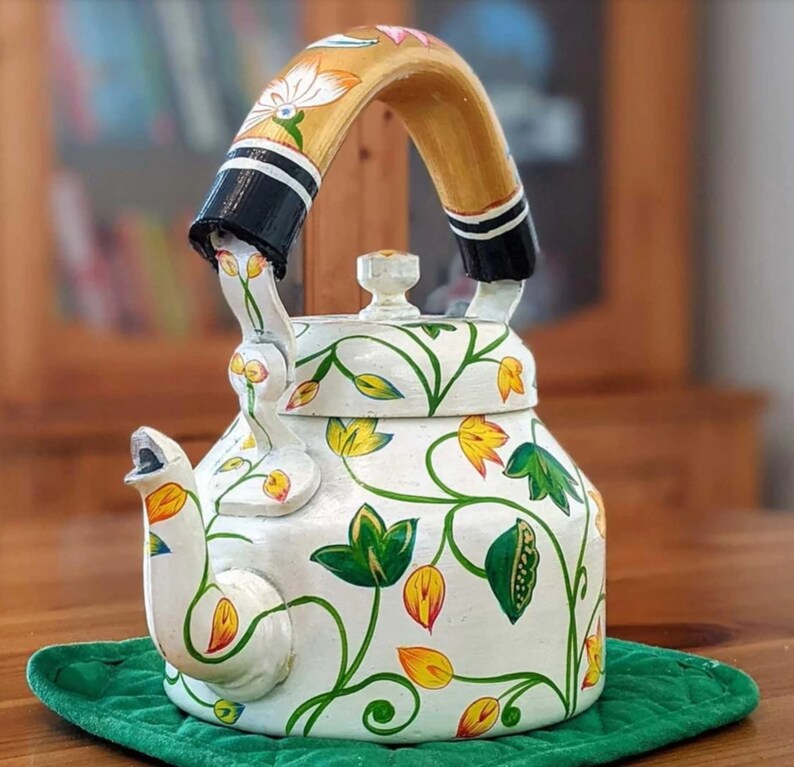 Hand Painted Tea Set for Serving Tea Indian Tea Pot, Tea Set, Tea ...