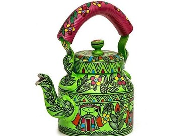 Hand Painted Tea Set for Serving Tea Indian Tea Pot, Tea Set, Tea ...