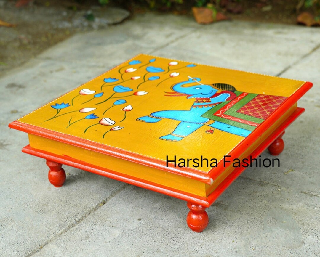 Indian Chowki,handpaited Chowki,bajot Chowki ,pooja Chowki, Pichwai ...