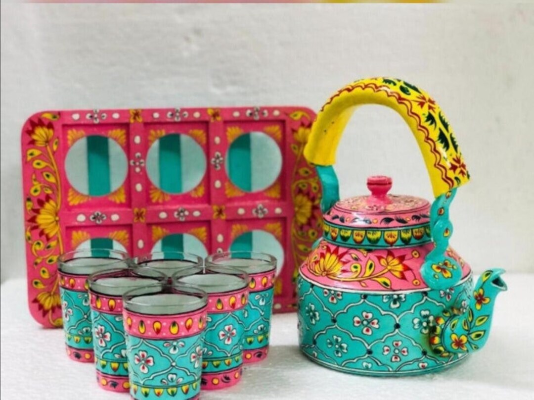 Indian Kettle Set, Tea Pot, Tea Set, Tea Kettle, Aluminium Pot, Indian ...