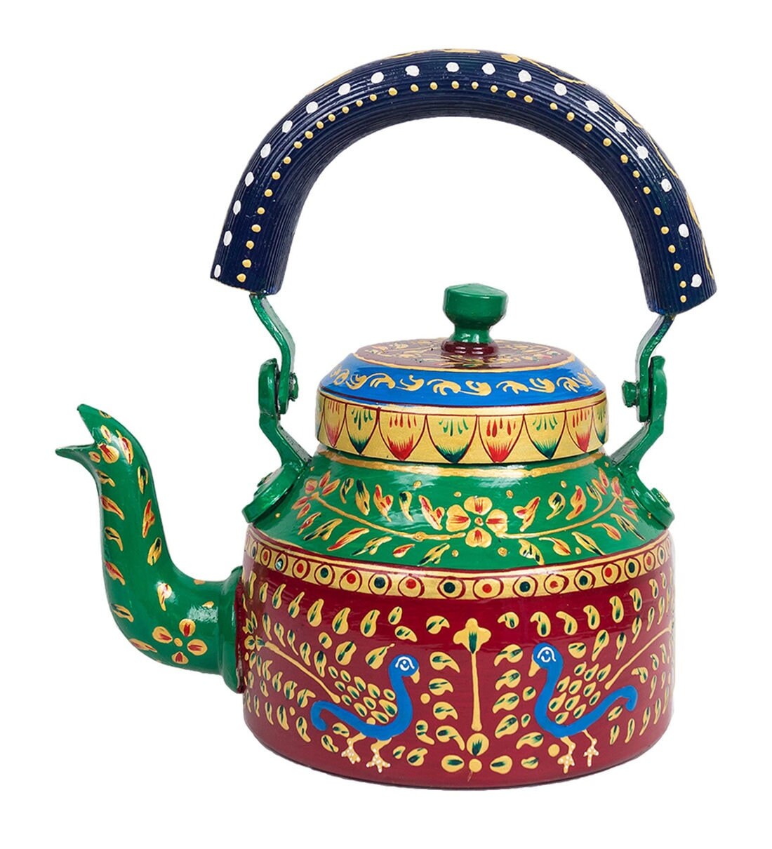Indian Tea Kettle Set,tea Pot, Tea Kettle, Aluminium Pot, Hand Painted ...