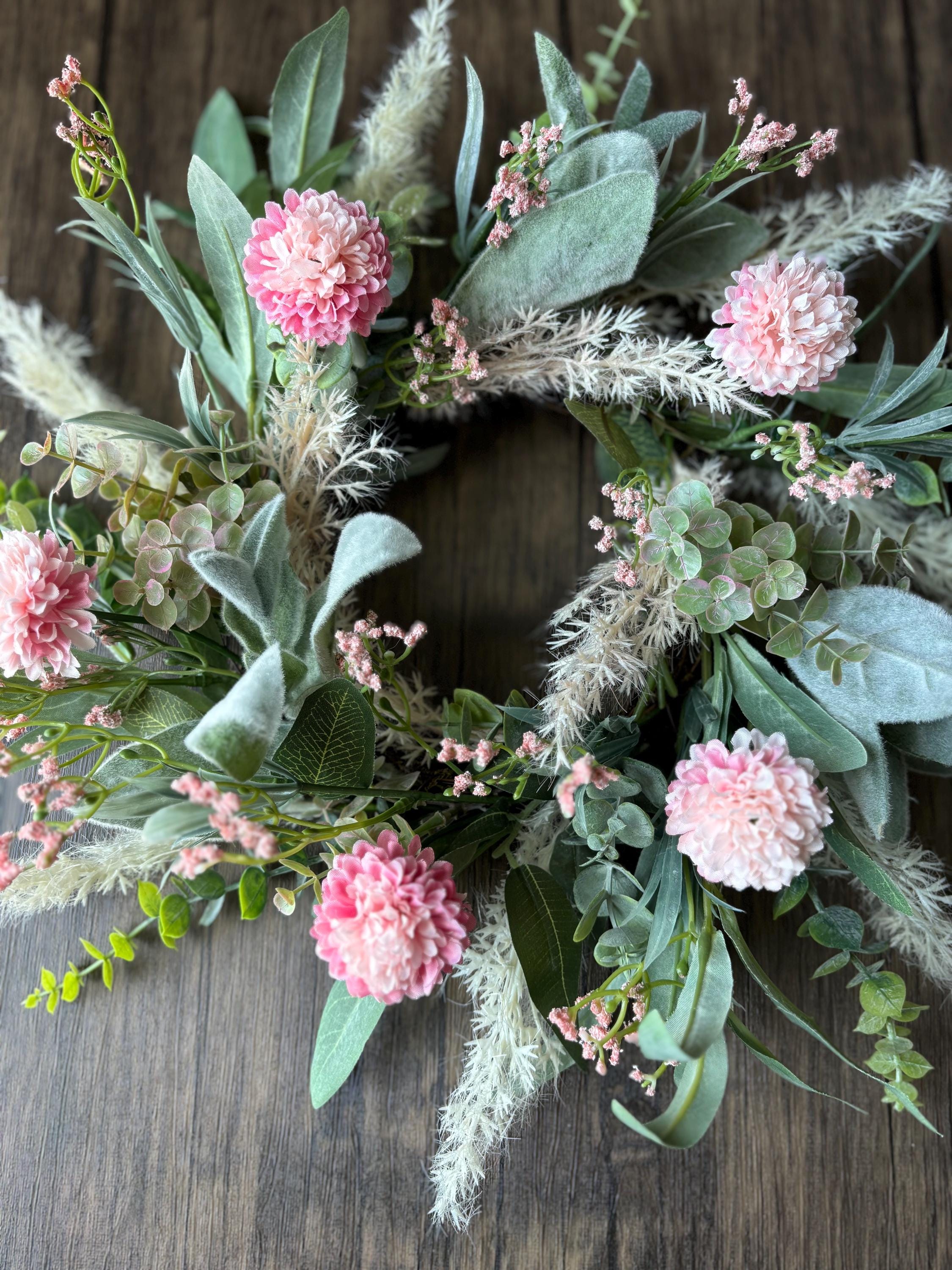 Pink Wreath, Pink Eucalyptus Wreath, Pink Nursery Wreath Decor, - Etsy