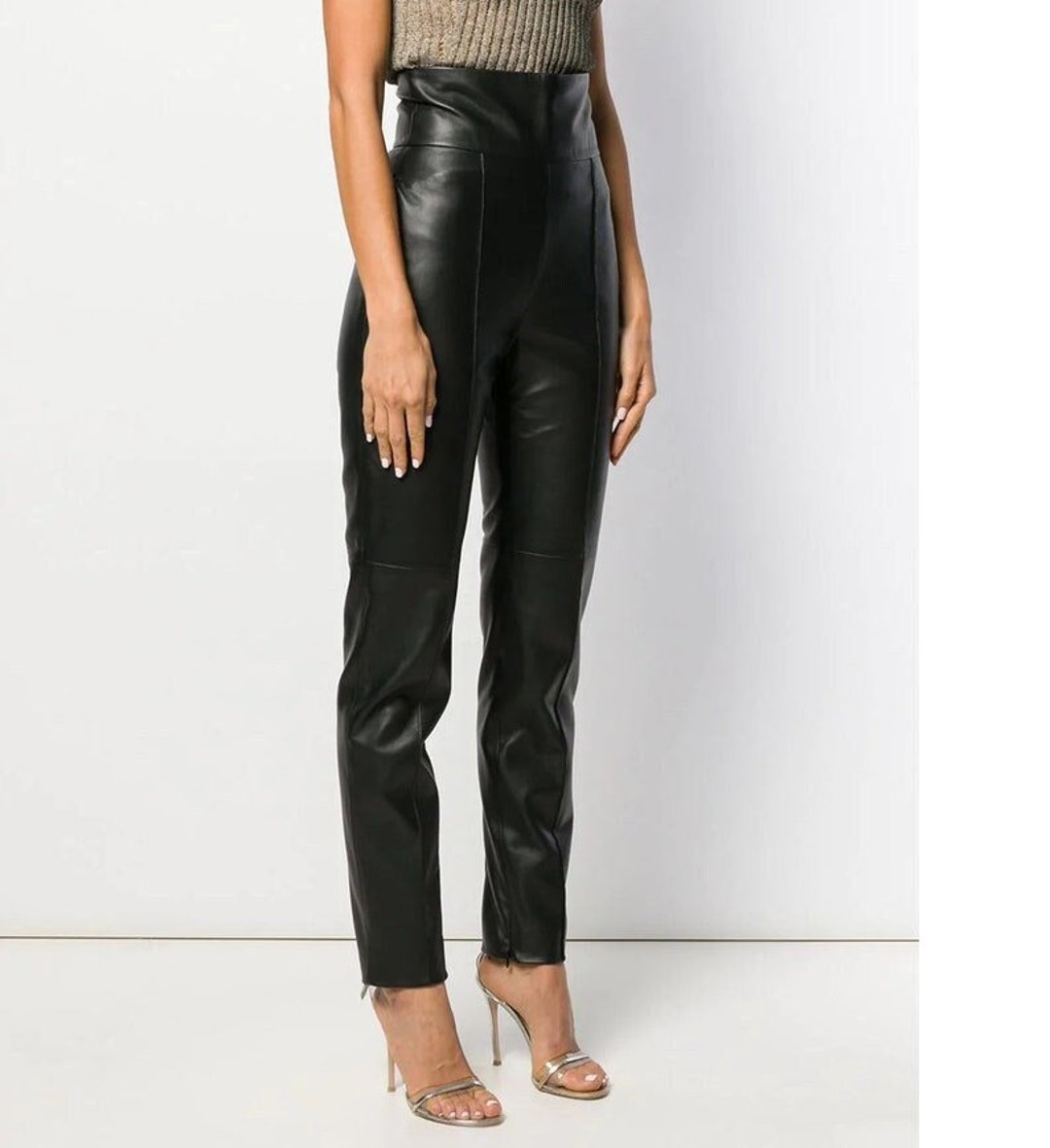 Handmade Women's Leather Pant, High Waist Leather Pant, Soft Leather ...
