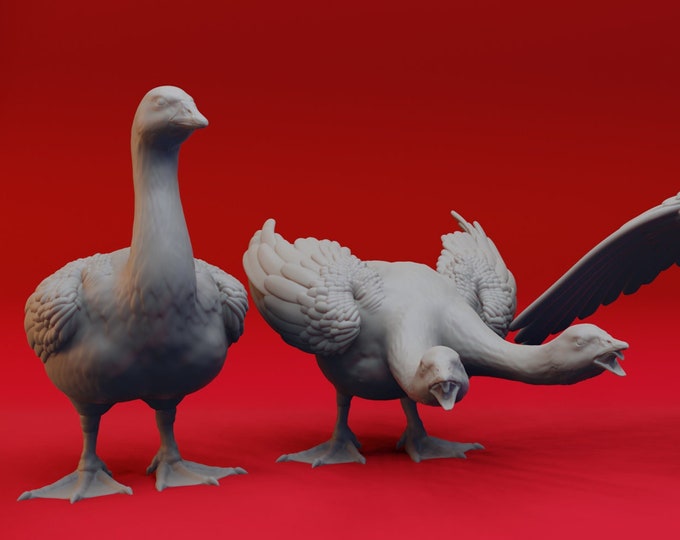 Goose Hydra TABLETOP SCALE D&D TTRPG Monster Miniature Yasashii Kyojin ...