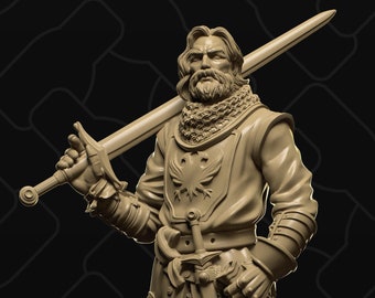 Duelist Rogue Fighter Female Miniature 28mm 32mm Scale 8K Resin 3D ...