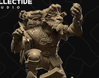 Gnome Artificer With Emu Defender Mount DND Pathfinder - Etsy