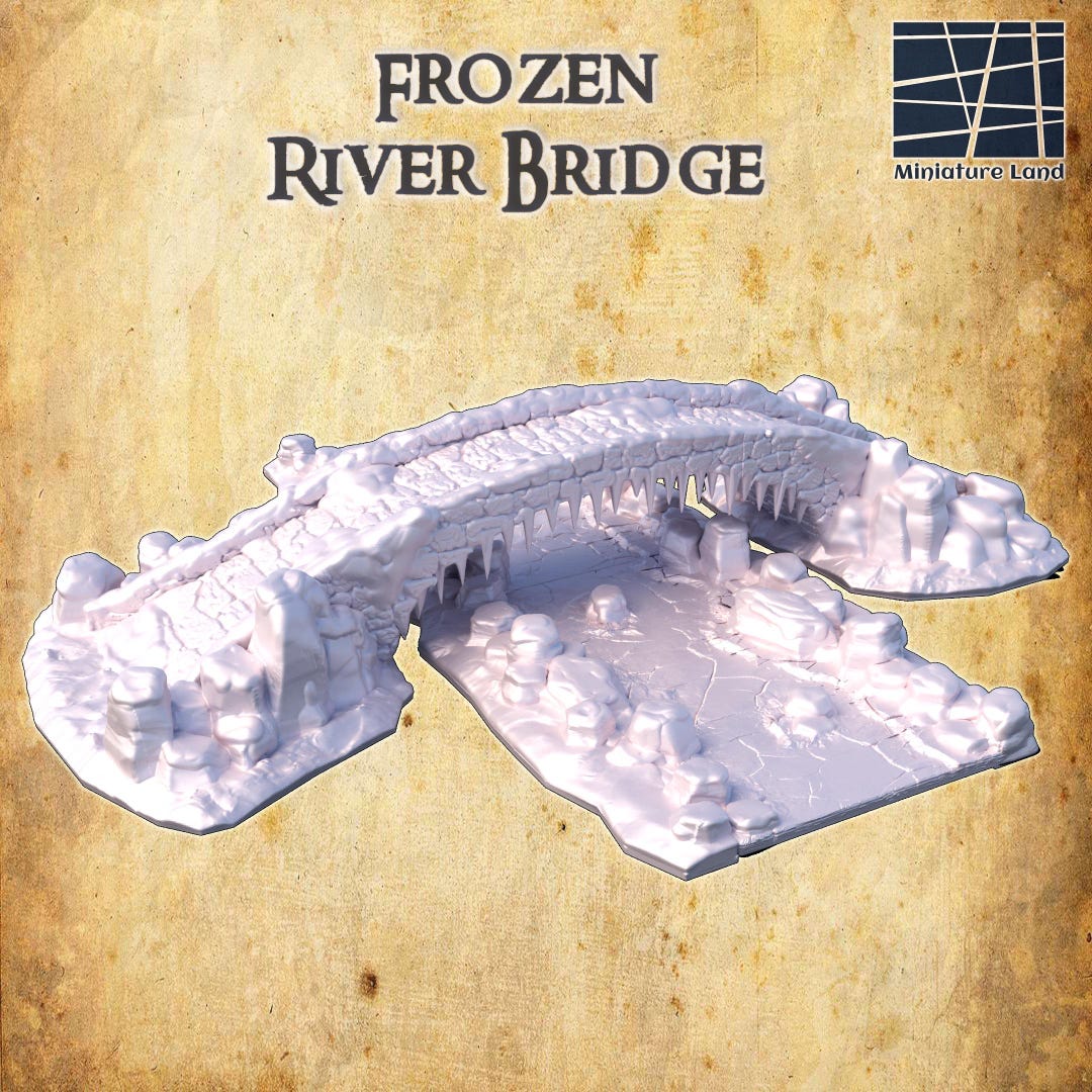 Frozen River Bridge | 28mm Scale Model Terrain | D&D TTRPG Playable 3D ...