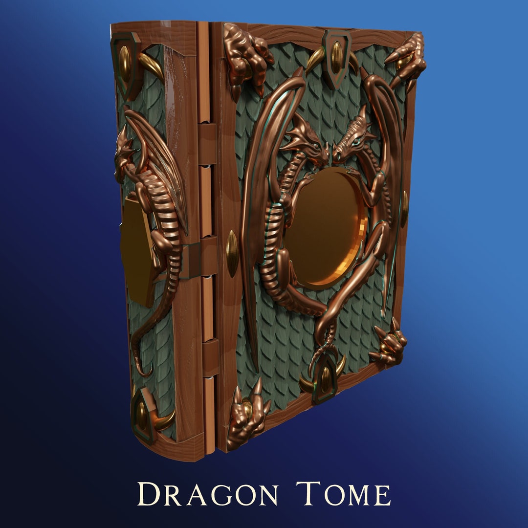 The Librarian's Tome, Dragon Tome | 3D Printed Gaming Storage Accessory ...