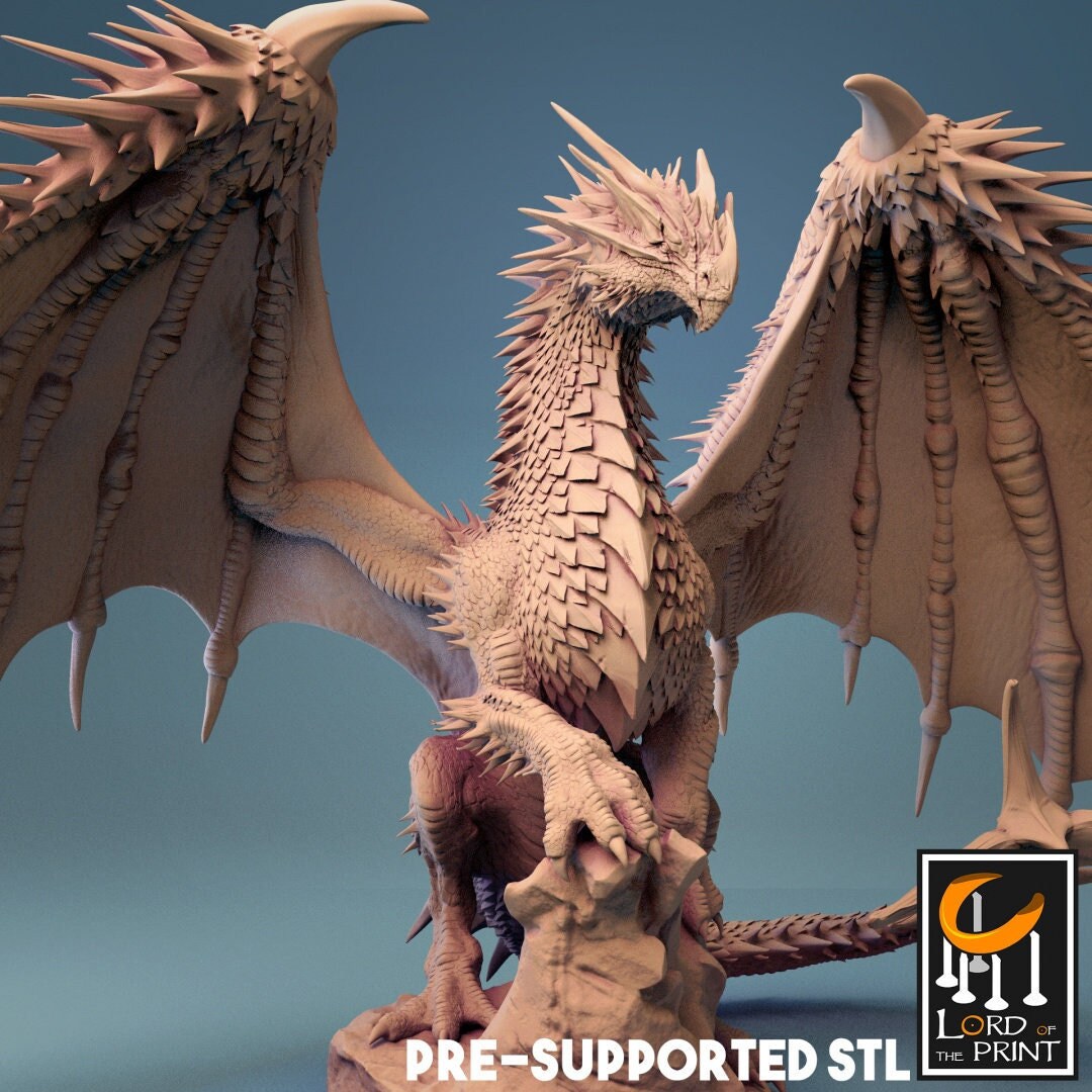 Ancient Red Dragon TABLETOP SCALE TTRPG Dragon Miniature Rescale ...