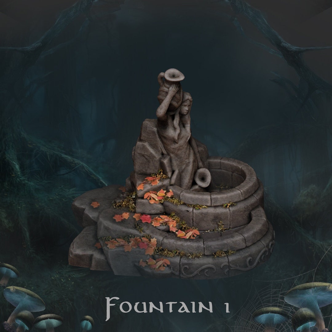 Elven Fountains | D&D TTRPG Playable 3D Printed Building | the Mines - Etsy