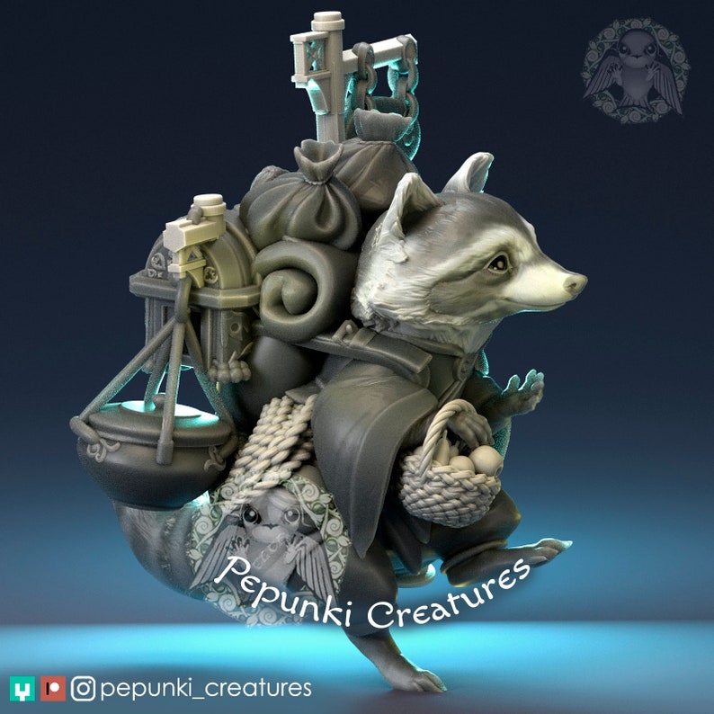 Raccoon Merchant | Tabletop or Display Scale | D&D Humblewood TTRPG ...