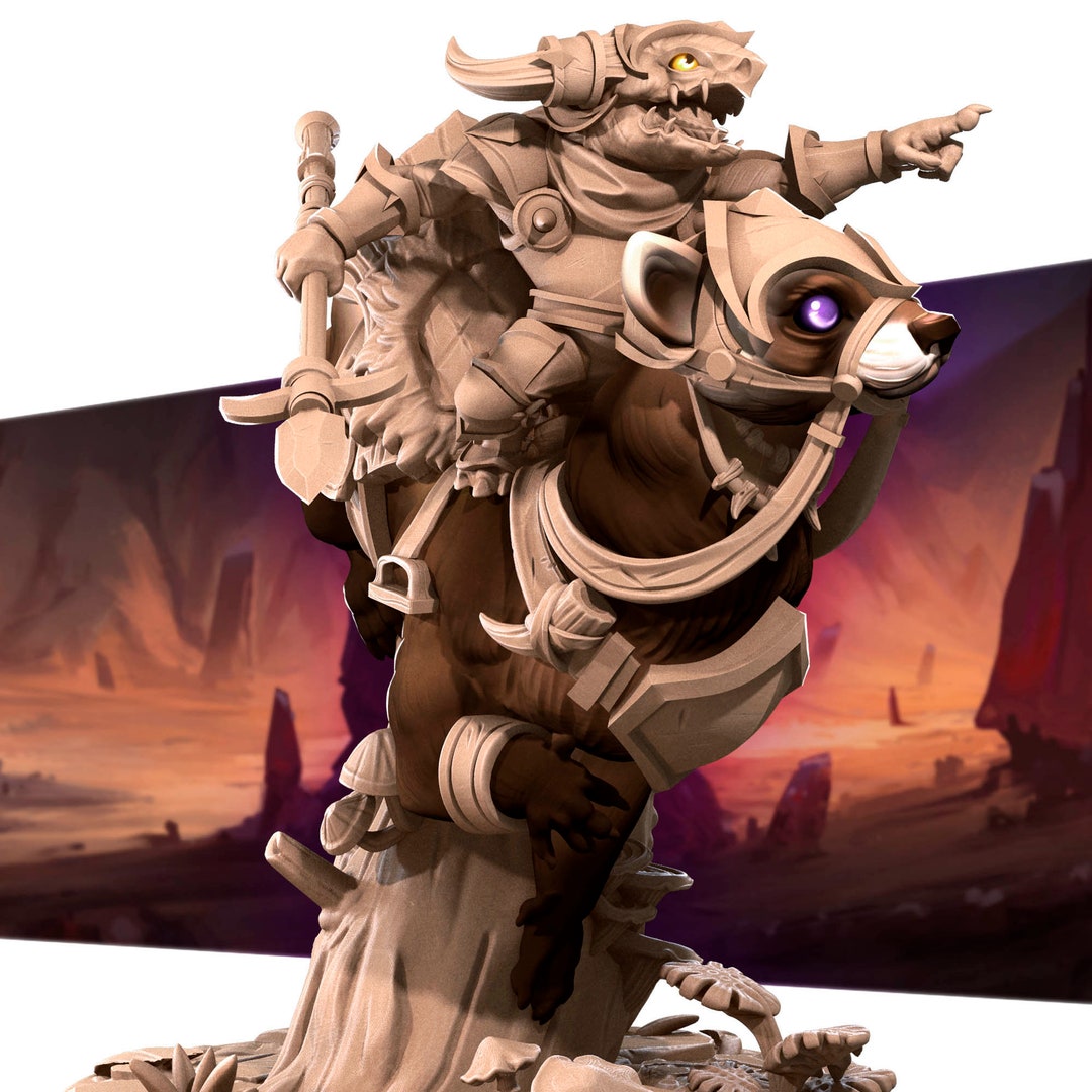 Taotao, Kobold Mounted Boss TABLETOP SCALE D&D TTRPG Miniature Bite the ...