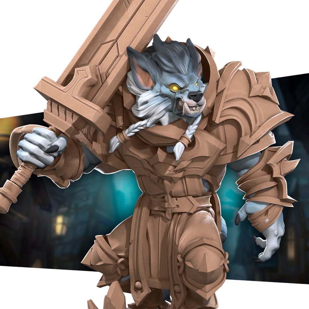 Werewolf Warrior | Tabletop Scale | D&D Ttrpg Miniature | Bite the ...