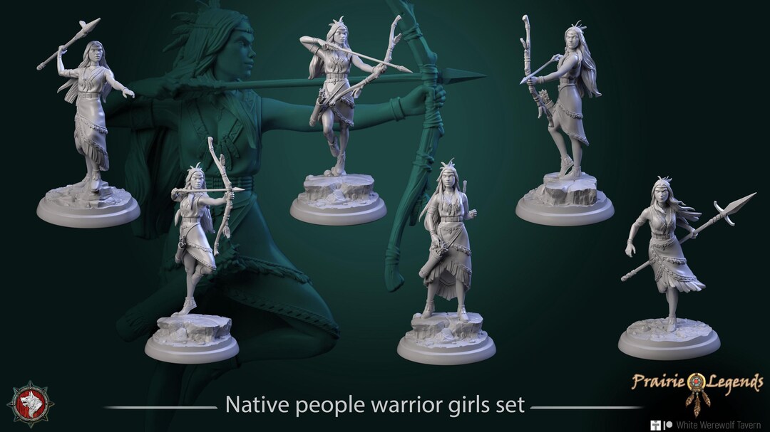 Native Warrior Girl Miniatures | D&D, TTRPG 3D Print - Etsy