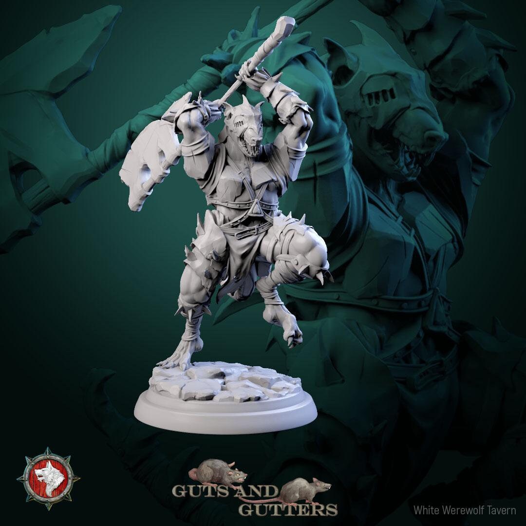 Mutant Rats TABLETOP SCALE TTRPG D&D Miniature White Werewolf Tavern - Etsy