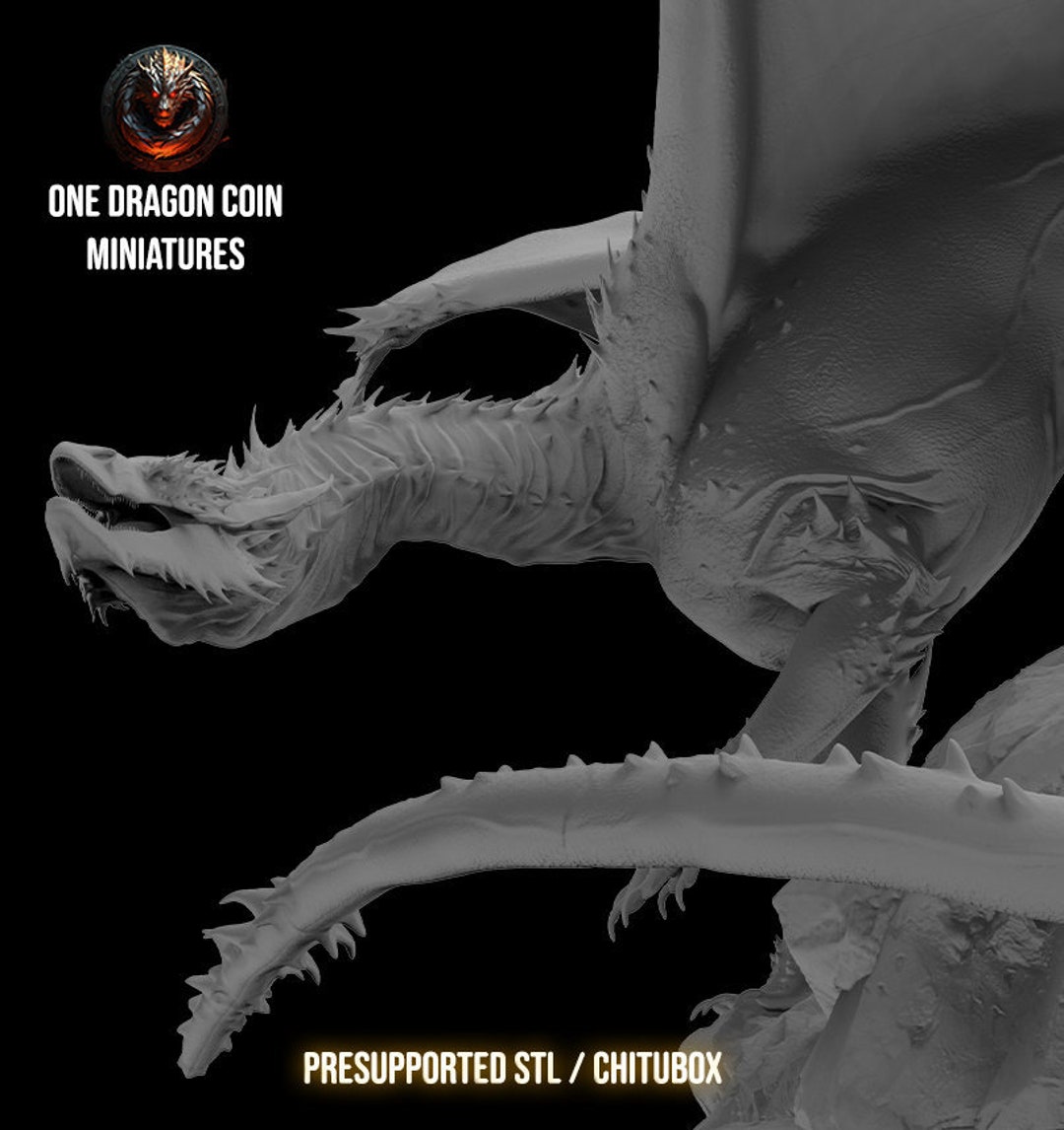 Vorondax, Terror of the Peaks TABLETOP SCALE TTRPG Monster Miniature One Dragon Coin Miniatures ...