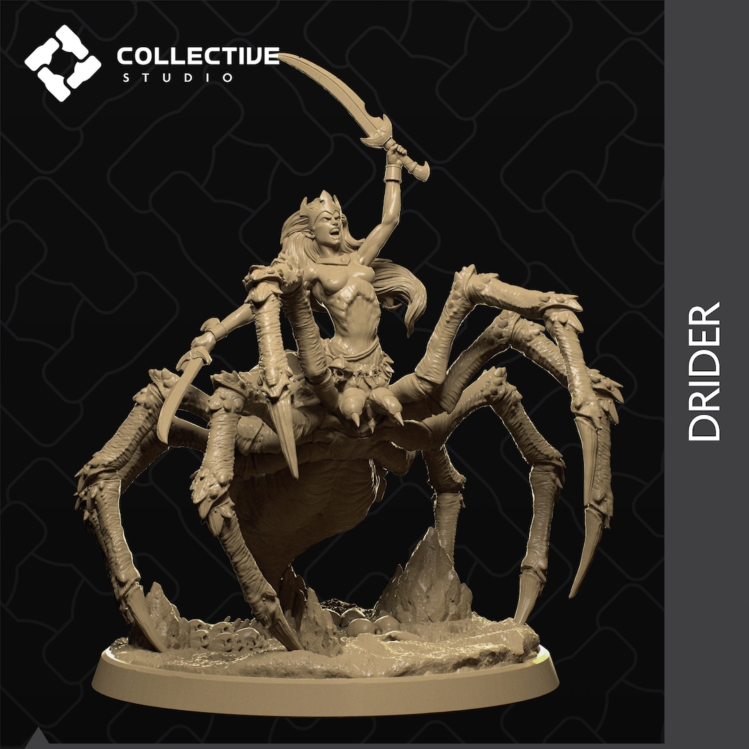 Drider, Spider Monster Woman, Underdark Tabletop Gaming Mini or Display Figure Collective Studio ...