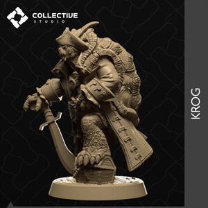 Krog, Tortle Pirate D&D TTRPG Miniature Collective Studio DISPLAY SCALE ...