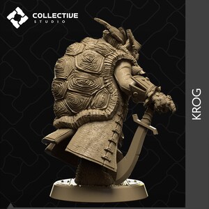 Krog, Tortle Pirate D&D TTRPG Miniature Collective Studio DISPLAY SCALE ...