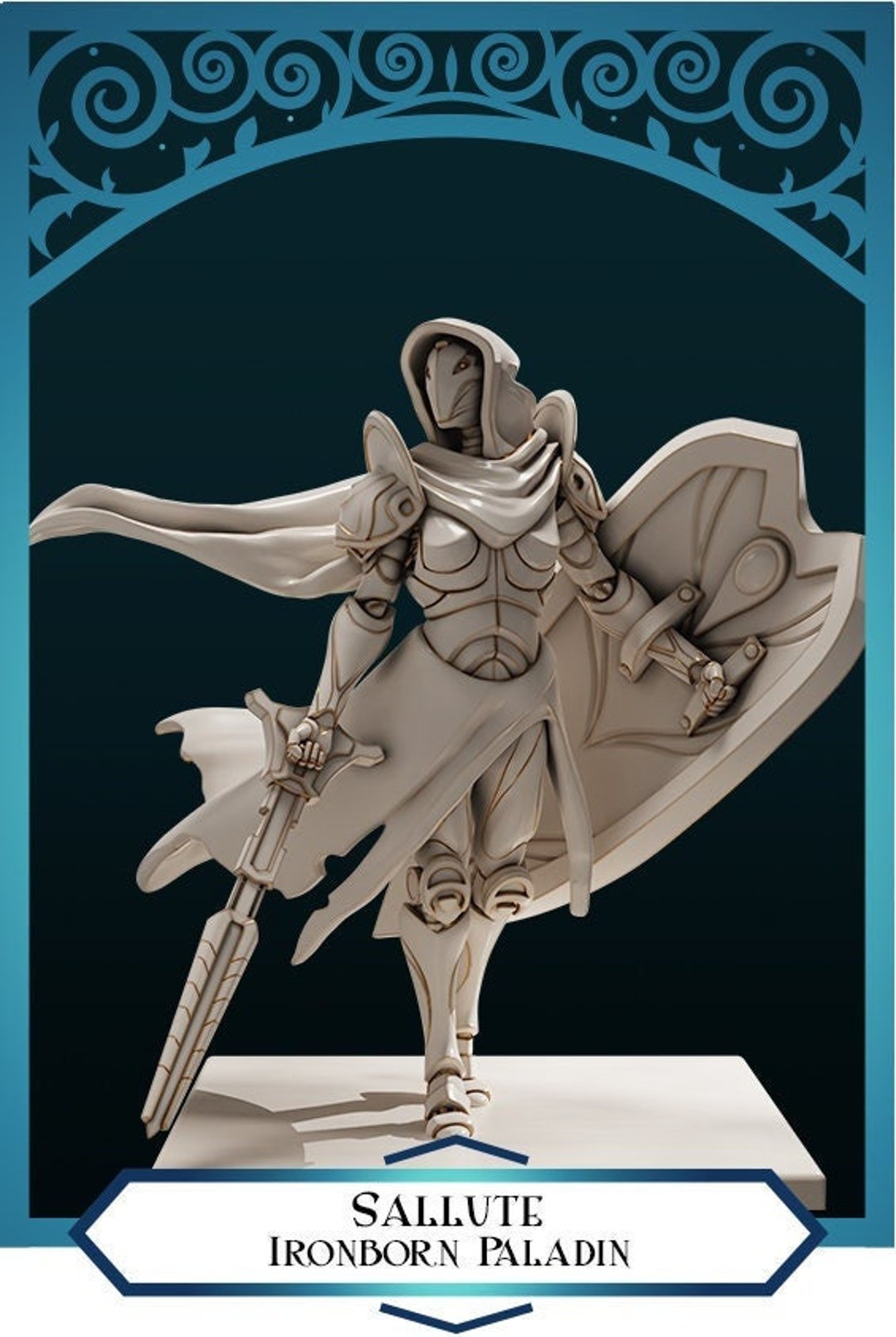 Ironborn Warforged Paladin, Sallute | D&D Ttrpg Miniature | Dnd is A ...