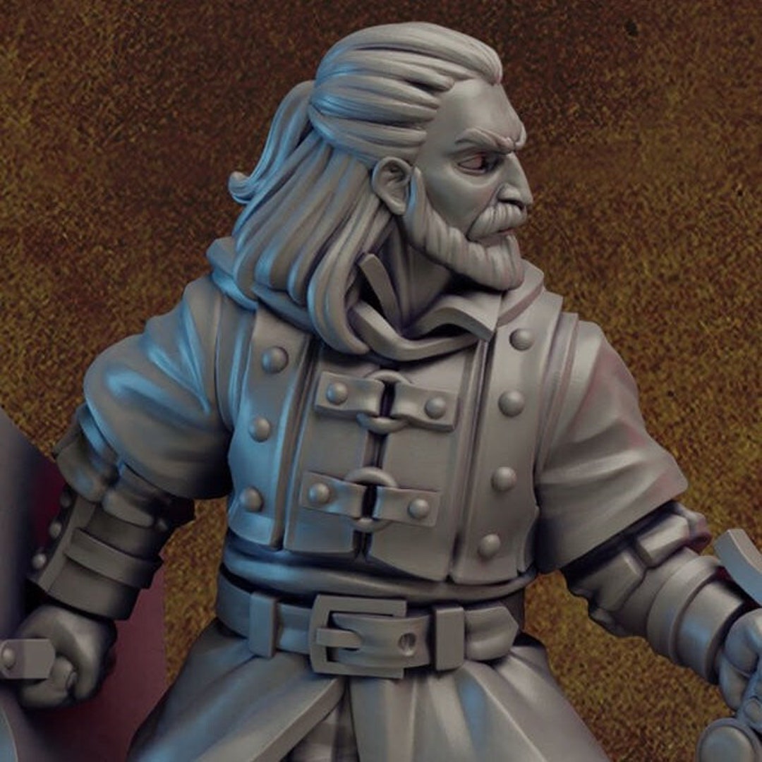 Bearded Fighter TABLETOP SCALE D&D TTRPG Mini Vae Victis Miniatures - Etsy