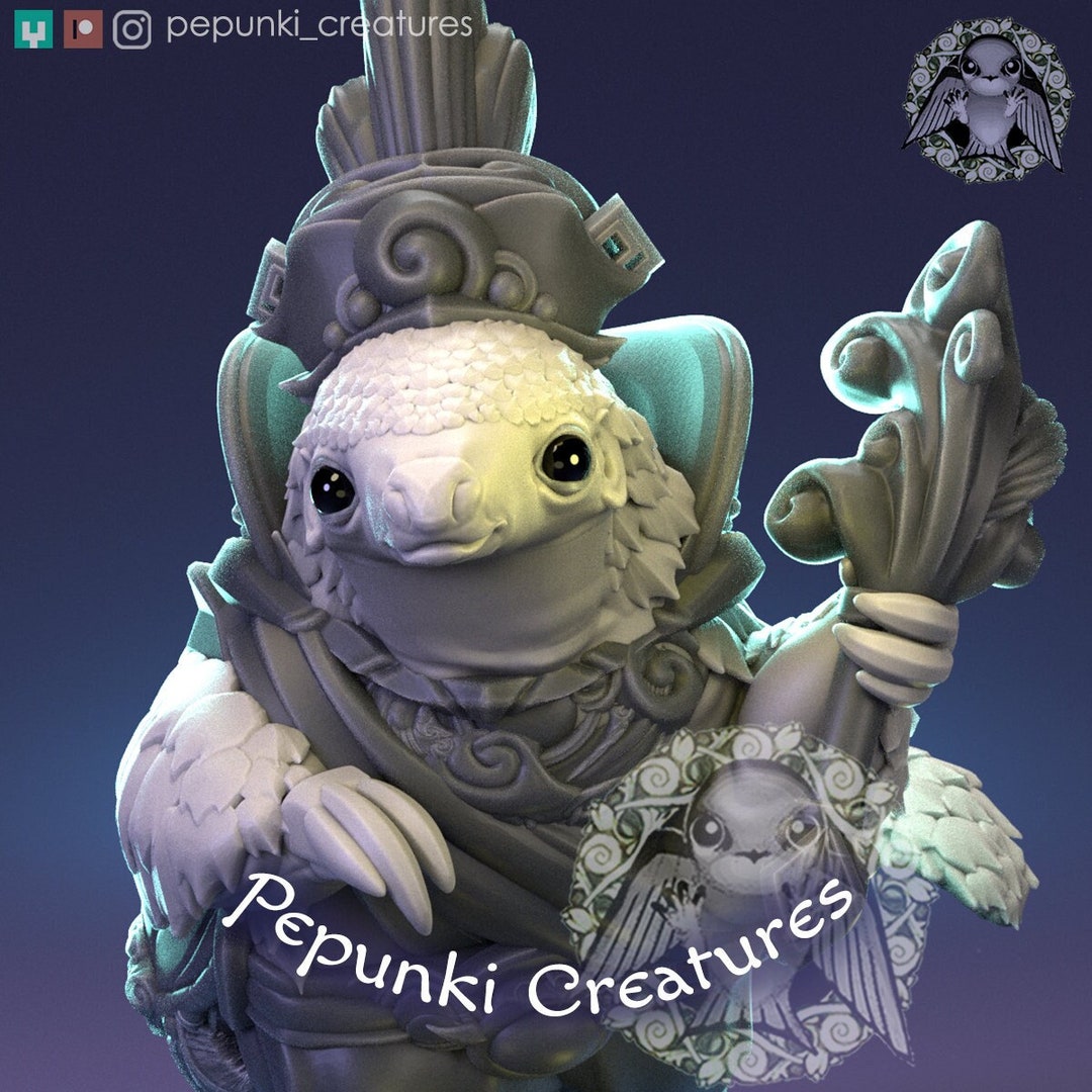 Pangolin Royalty D&D TTRPG Miniature Pepunki Creatures Unpainted ...