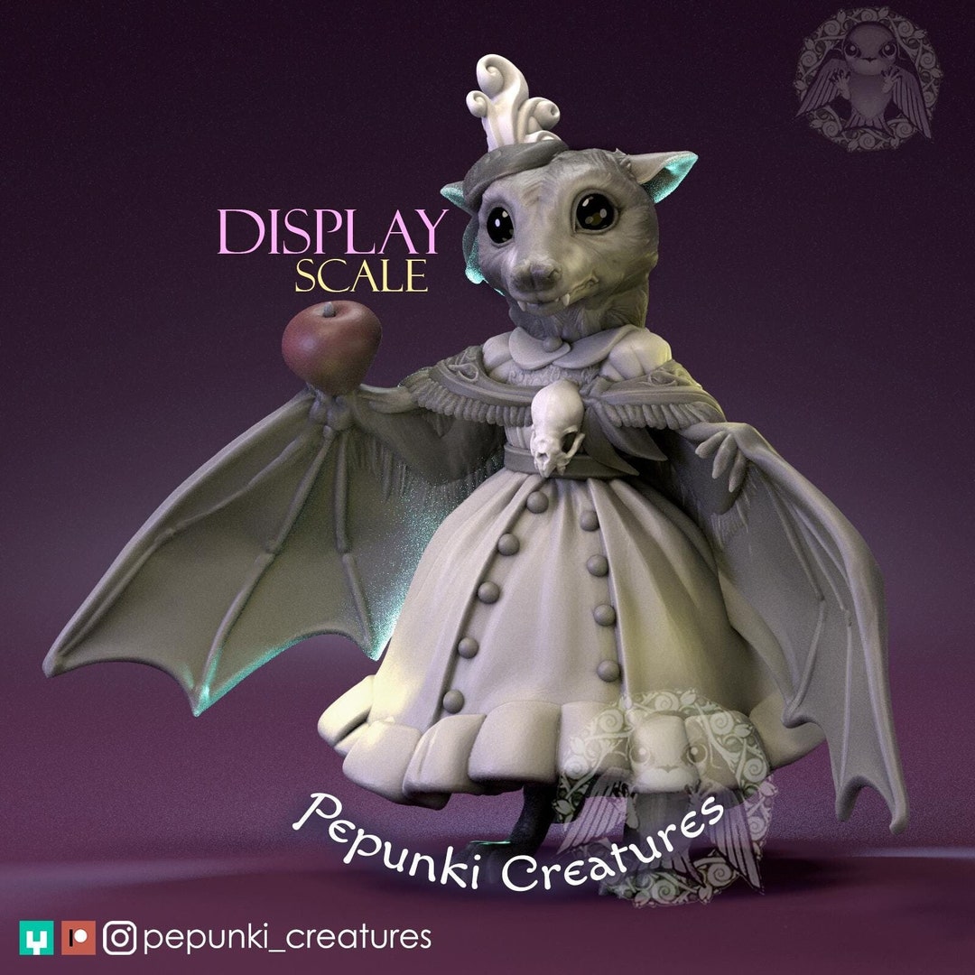Fruit Bat 75mm Display Model Pepunki Creatures Unpainted Resin 8k - Etsy