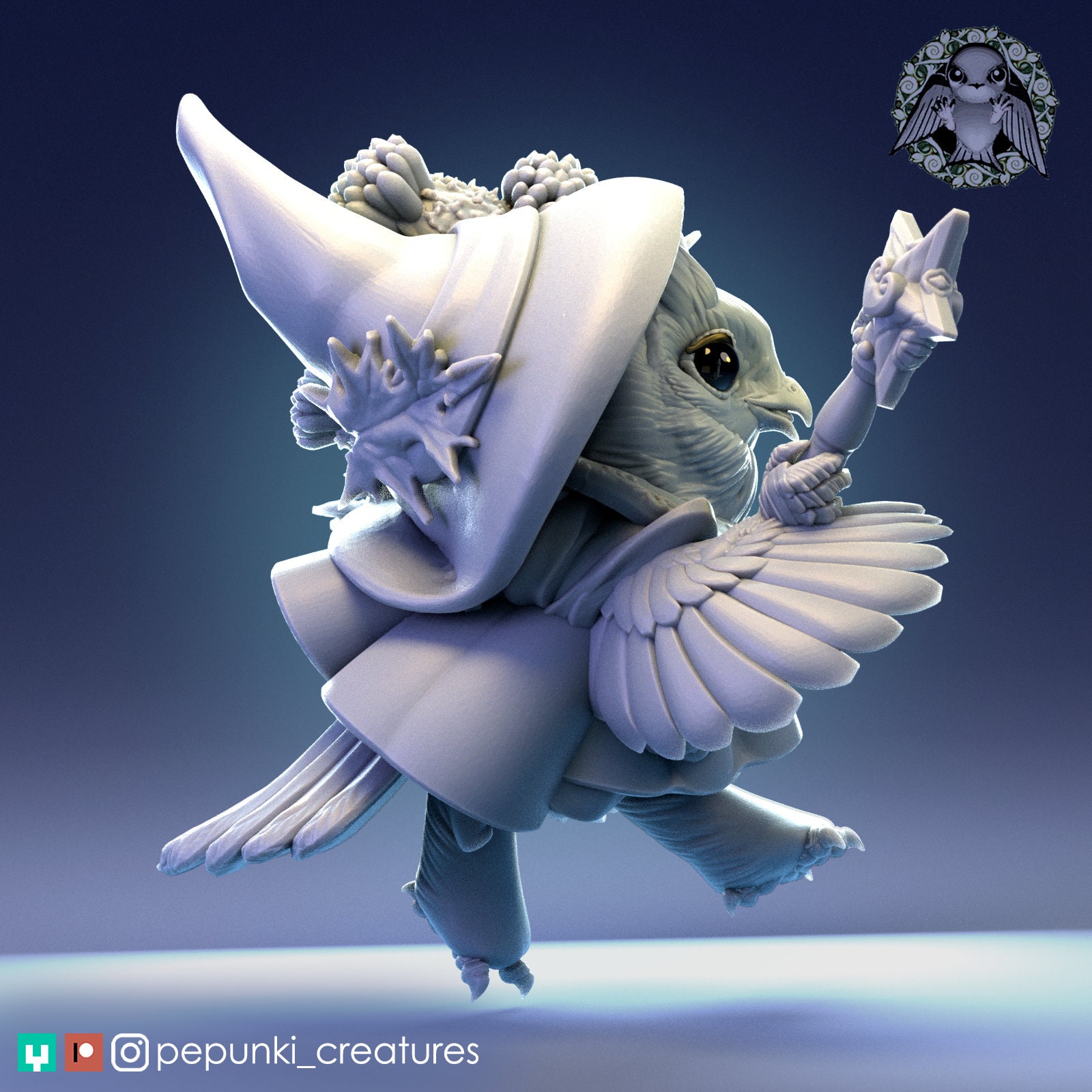 Owl Mage Wizard | Tabletop or Display Scale | D&D Humblewood TTRPG ...