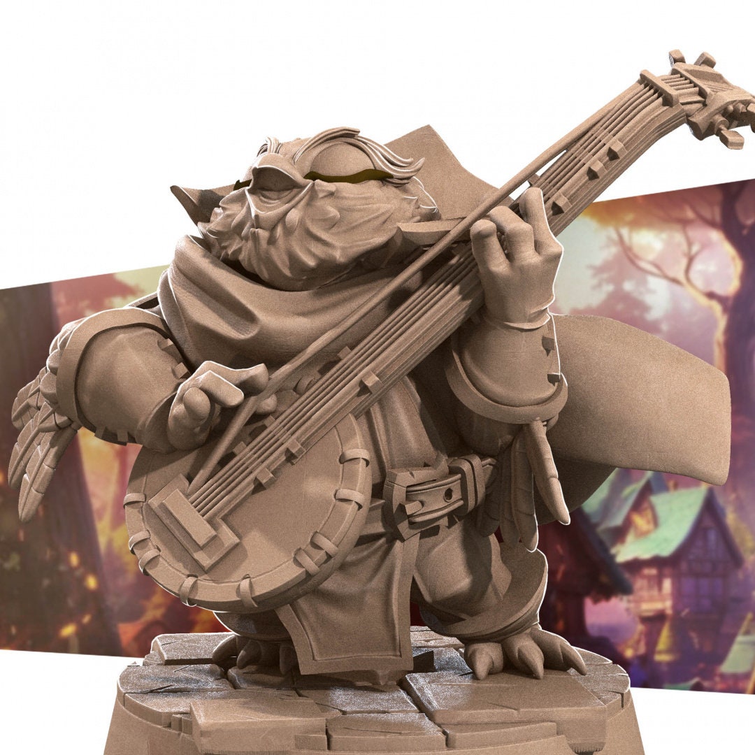Owlfolk Bard Miniature, D&D Owlin, Resin Printed 8K - Etsy