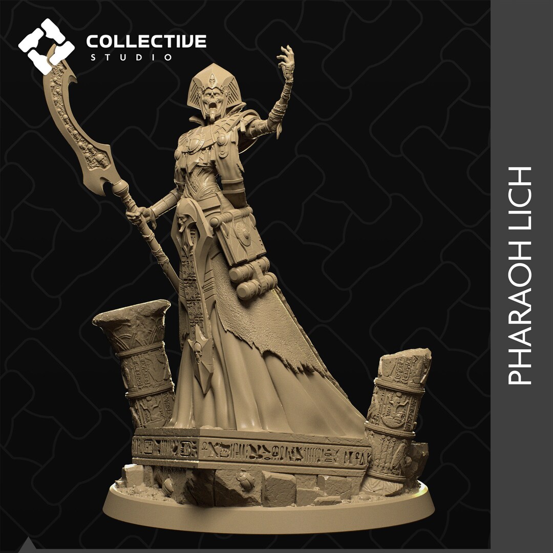 Pharaoh Lich TABLETOP SCALE TTRPG Miniature Collective Studio - Etsy