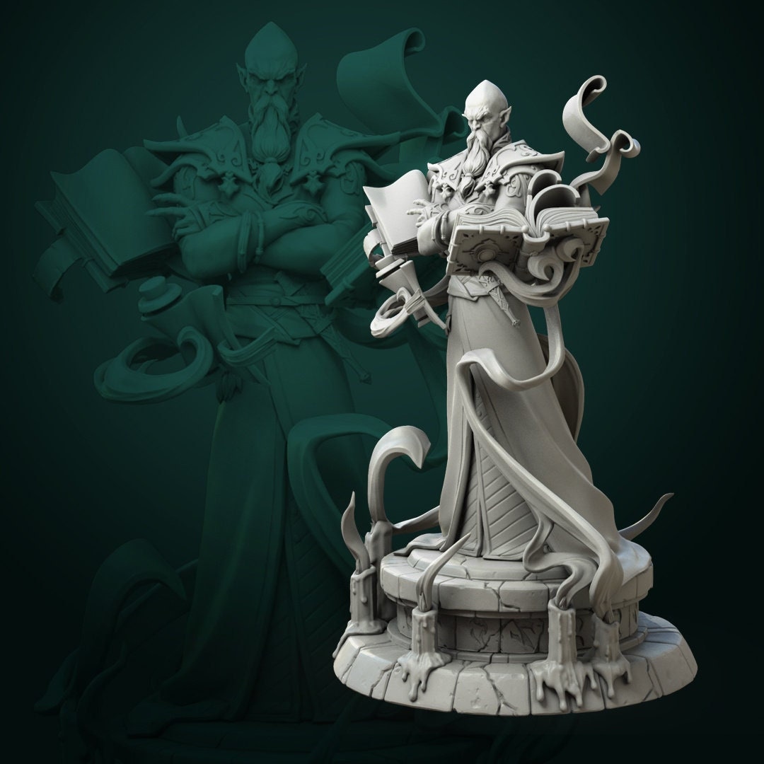 Zondar Valis, Archmage Wizard TTRPG D&D Miniature White Werewolf Tavern ...