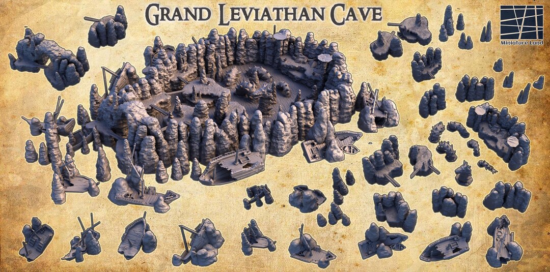 Grand Leviathan Cave | 28mm Scale Model Terrain | D&D TTRPG Playable 3D ...