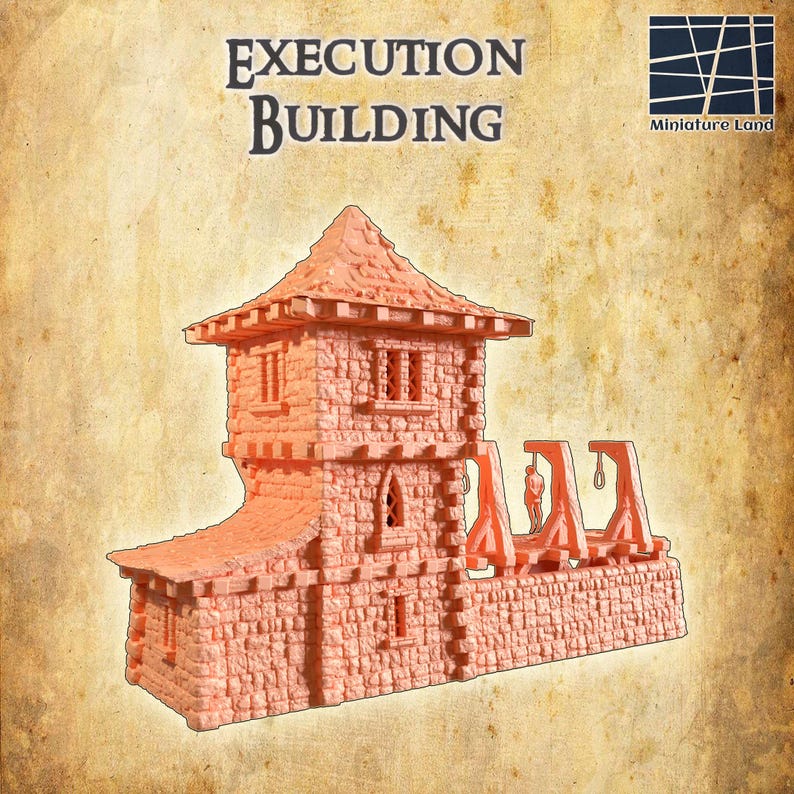 Execution Building | 28mm Scale Model Terrain | D&D TTRPG Playable 3D ...