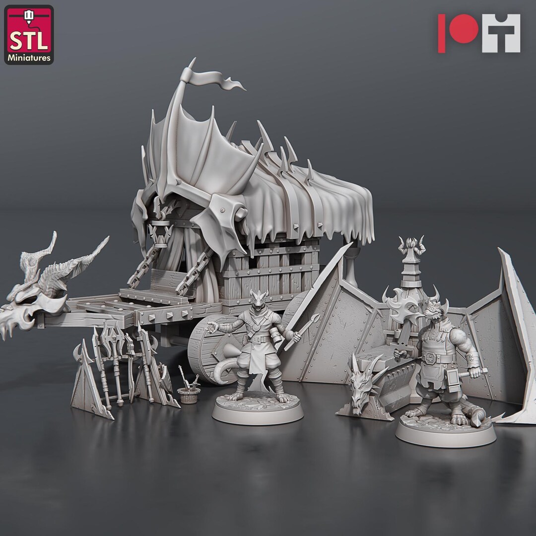 Dragonborn Blacksmith Npc Set | Tabletop Scale | D&D Ttrpg Miniature ...