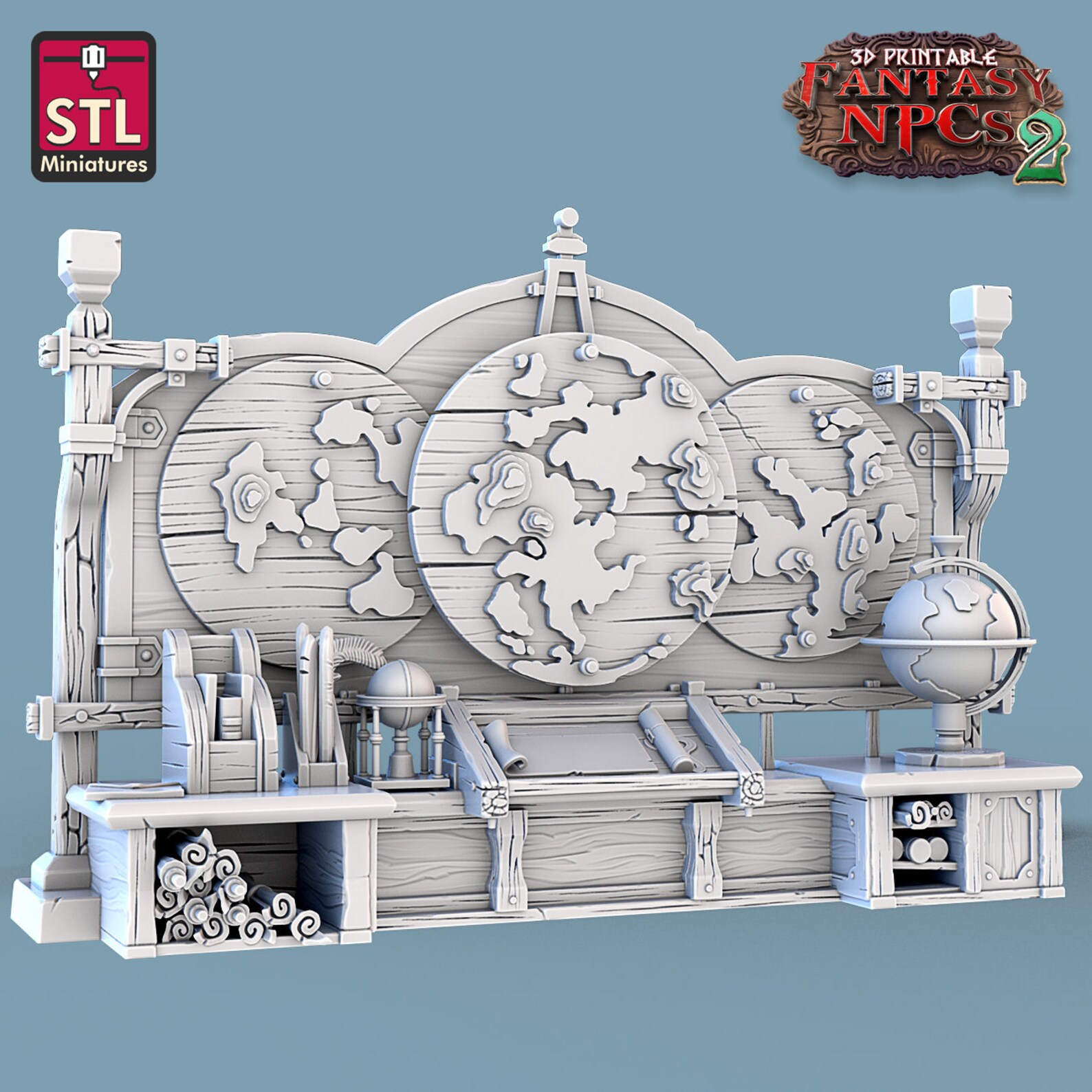 Cartographer's Npc Set | Tabletop Scale | D&D Ttrpg Miniature | Stl ...