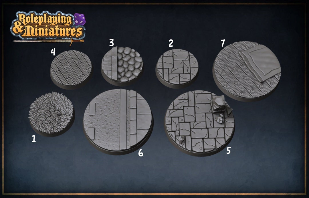 Bases TTRPG Miniature Sculpted Base Roleplaying Miniatures Unpainted ...