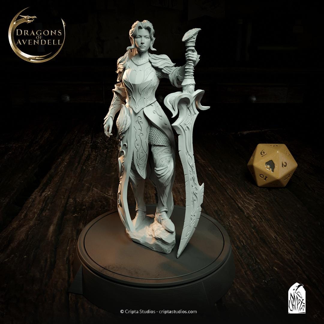 Melagriel, Elf Half-elf Paladin | Tabletop or Display Scale | TTRPG D&D ...