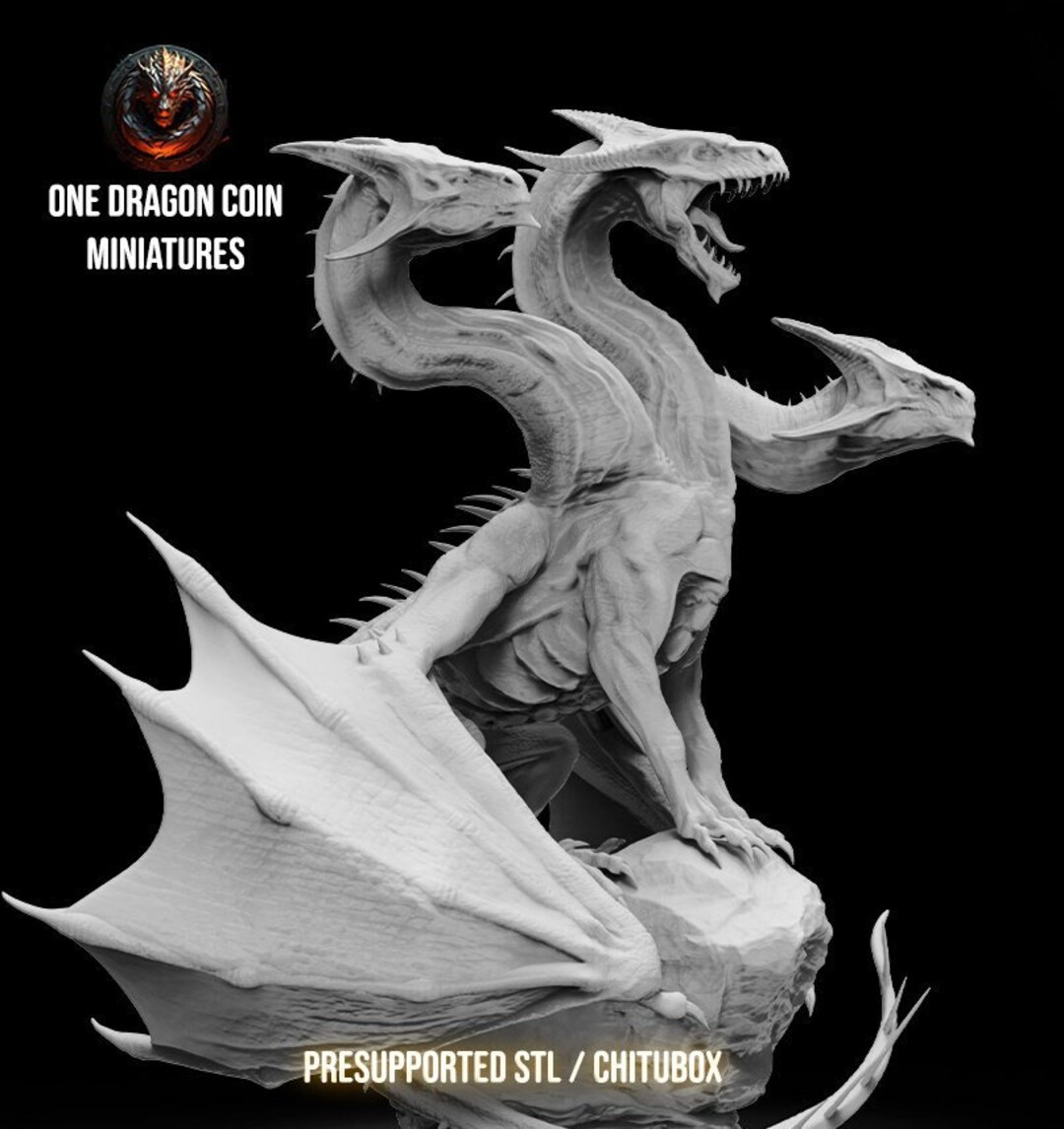 Threexia the Matriarch Hydra Dragon | TABLETOP SCALE | TTRPG Monster ...
