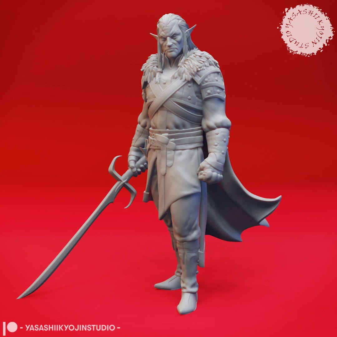 Rahadin, Dusk Elf Cos | TTRPG Miniature | Yasashii Kyojin Studio - Etsy