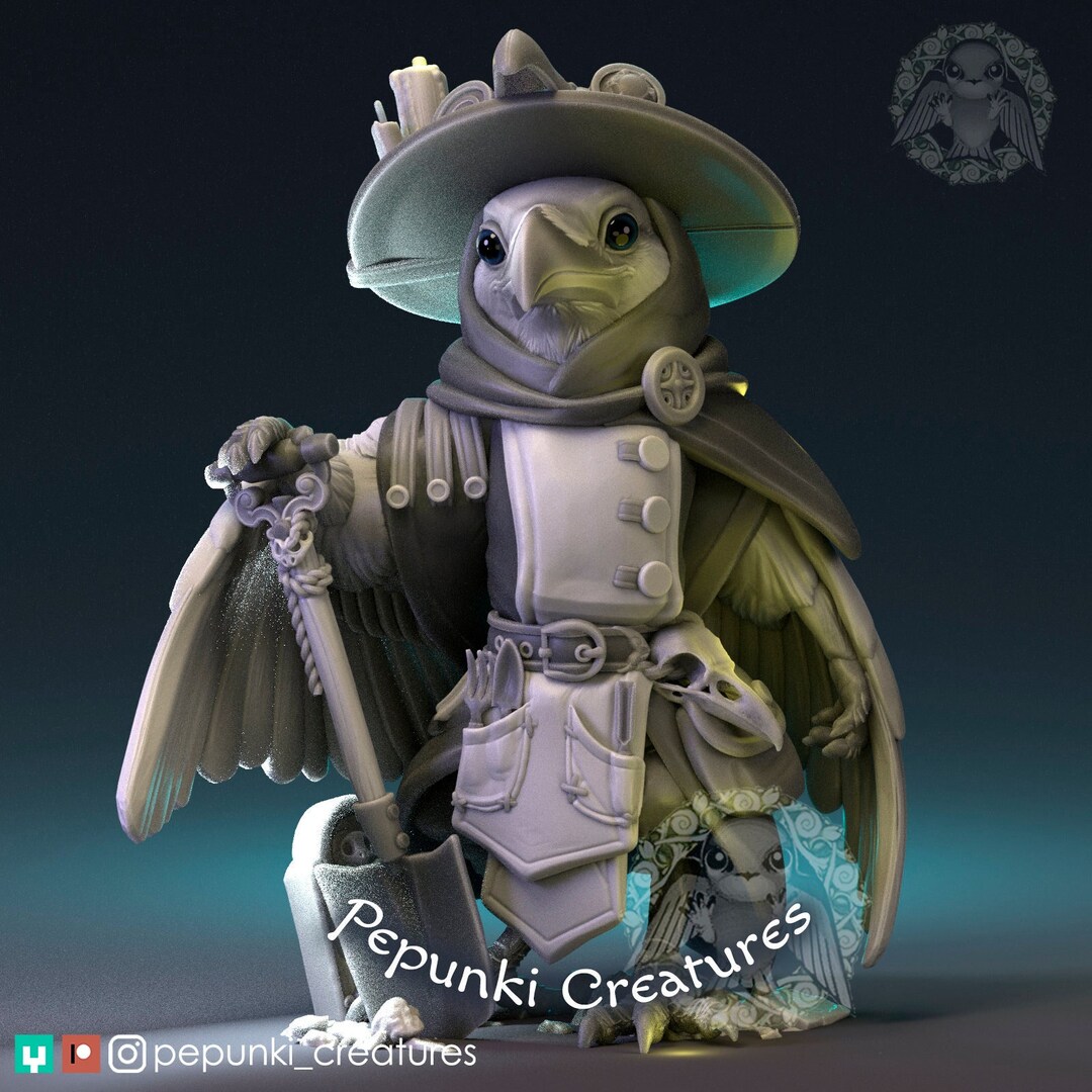 Raven Gravedigger Plague Doctor | Tabletop or Display Scale | D&D ...