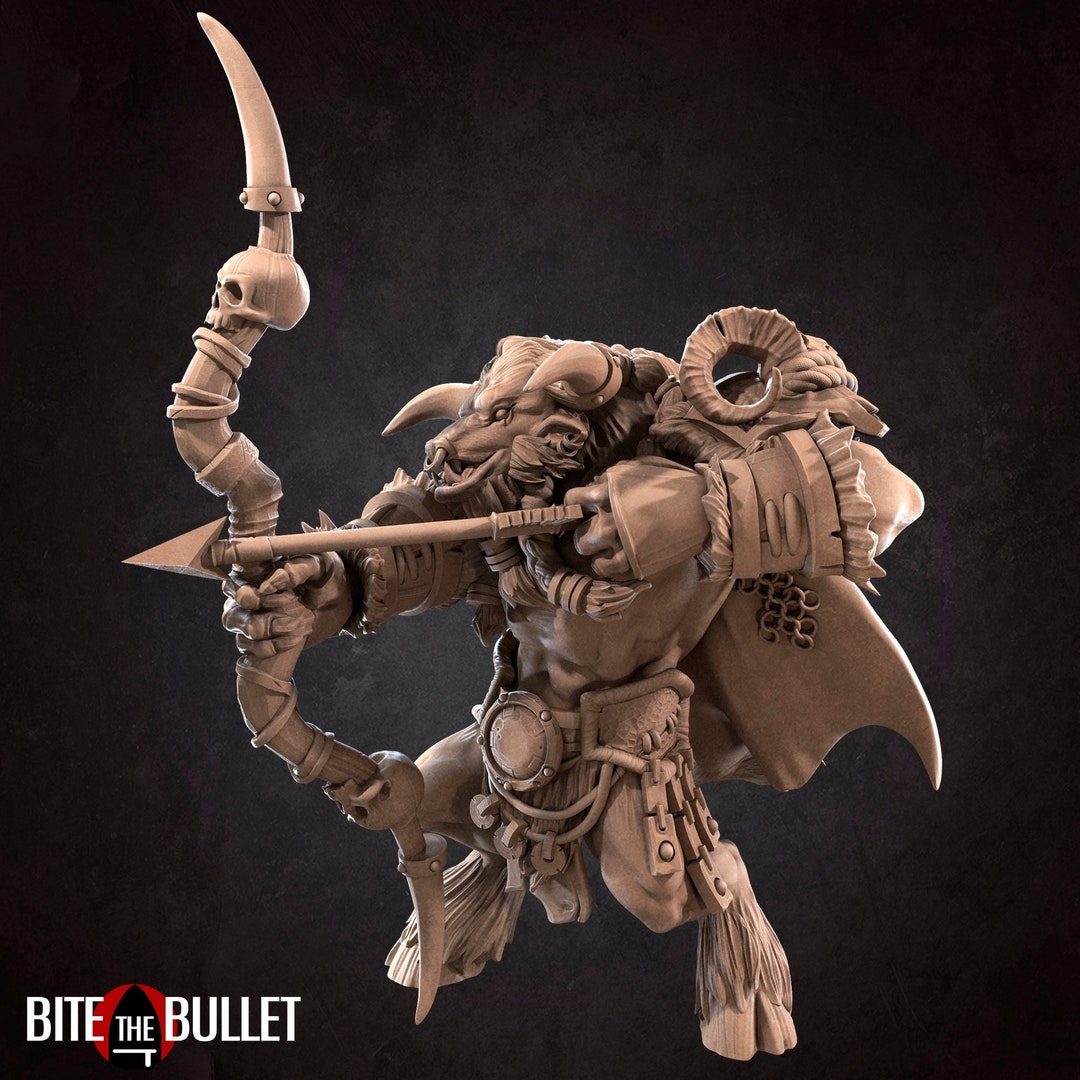 Minotaur Hunter | Tabletop Scale | D&D Ttrpg Miniature | Bite the ...