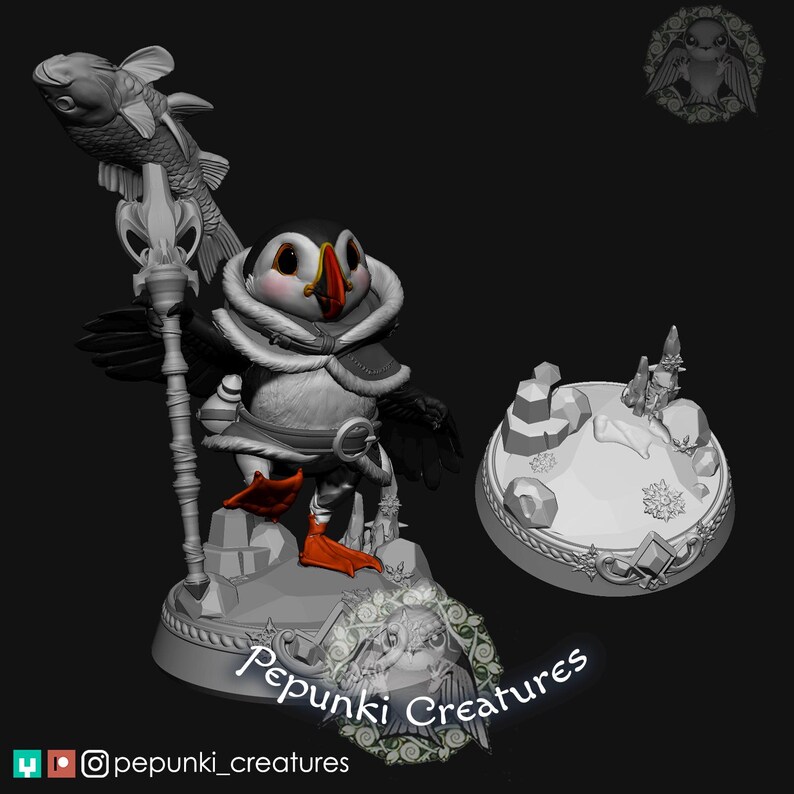 Puffin Hunter | Tabletop or Display Scale | D&D Humblewood TTRPG Bird ...