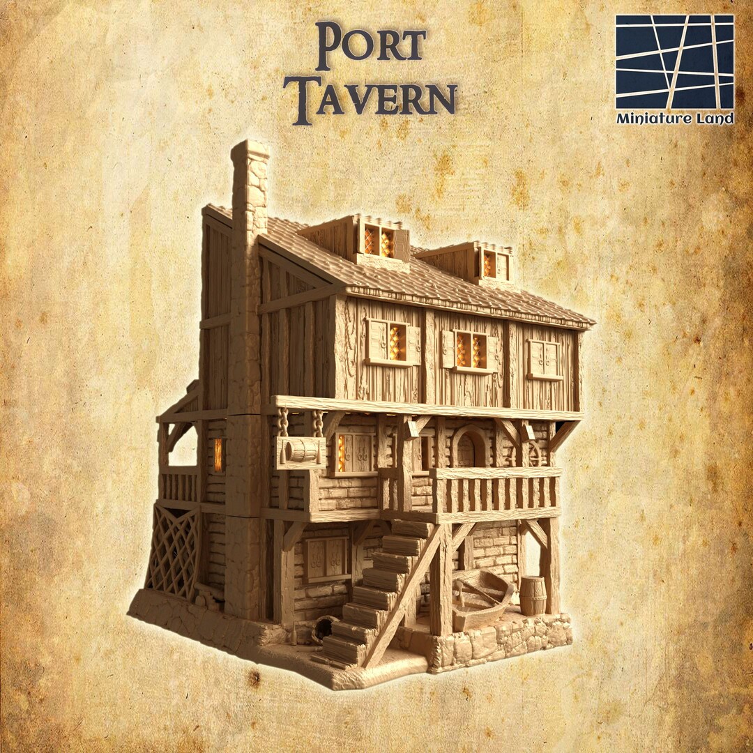 Port Tavern | D&D TTRPG Playable 3D Printed Building Terrain Scenery ...
