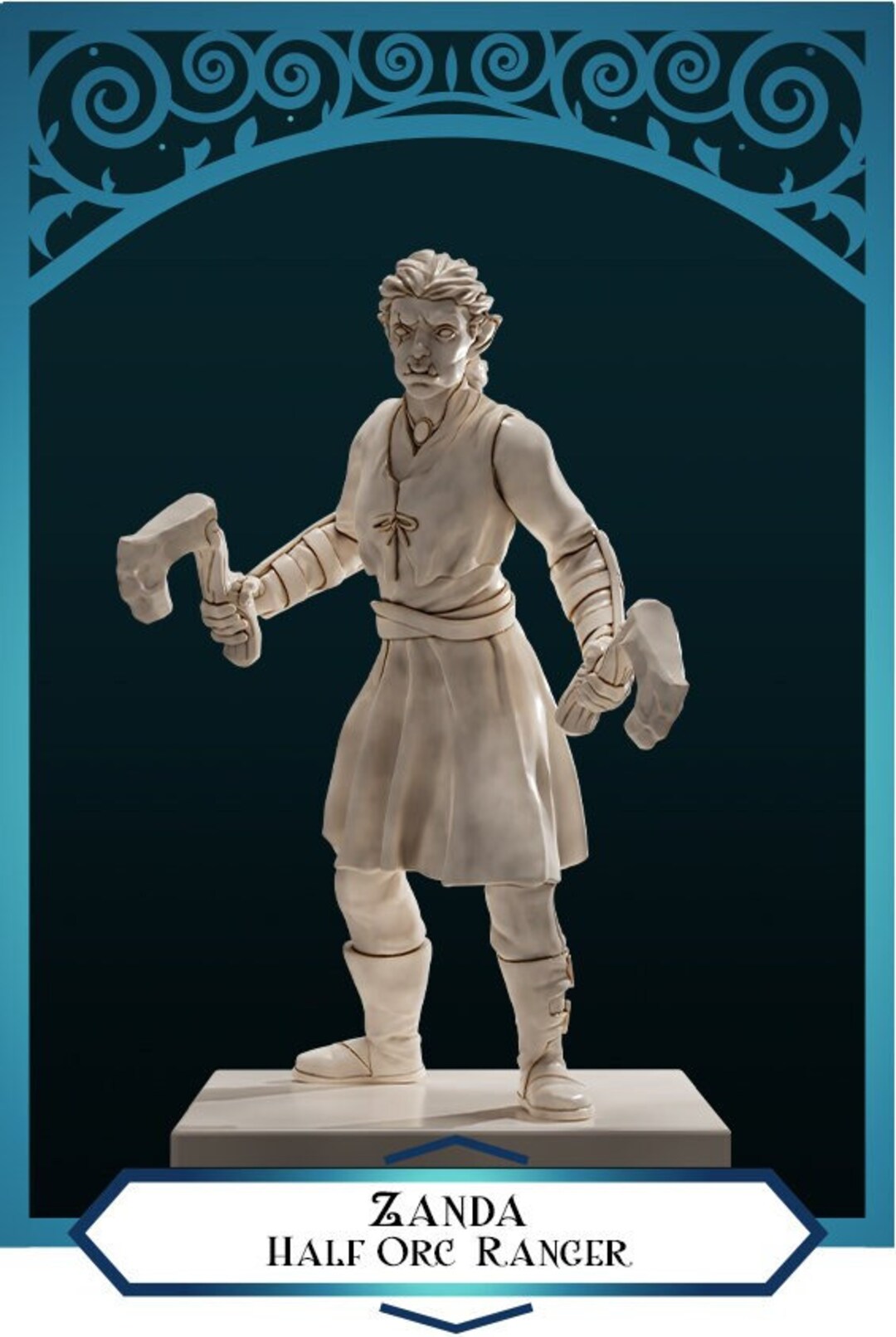 Half-orc Ranger Zanda TABLETOP SCALE TTRPG Miniature the Printing Goes ...