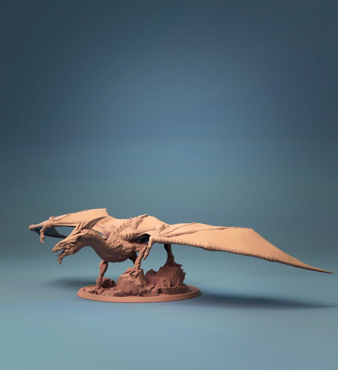 Adult White Dragon TABLETOP SCALE TTRPG Dragon Miniature Rescale ...